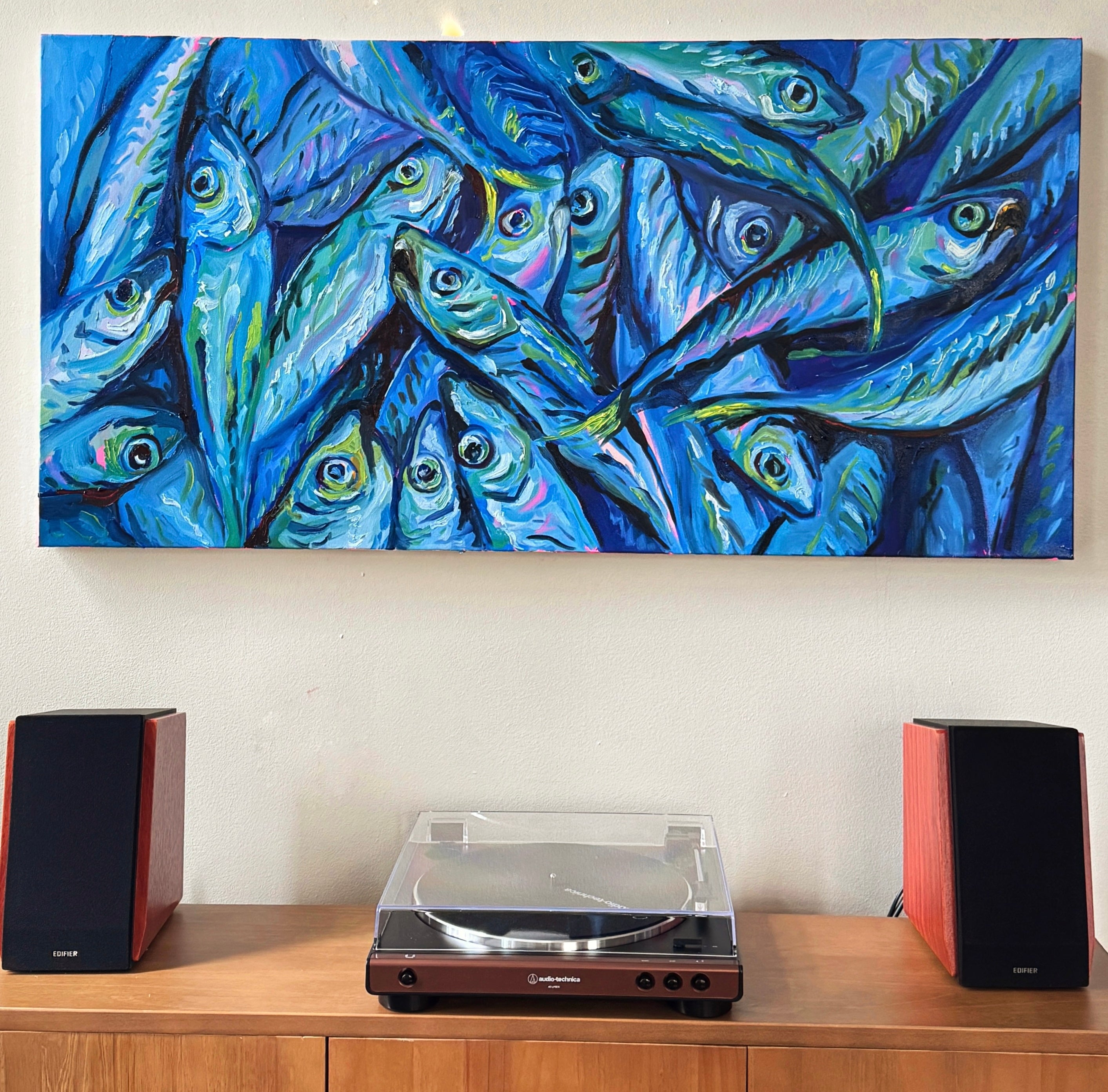 Fish Market (March 2026), 24x48 Inch Original – Maura K Spain